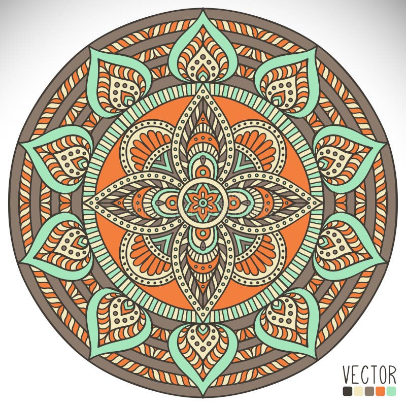 Mandala Modelo Redondo Del Ornamento Ilustración del Vector ...
