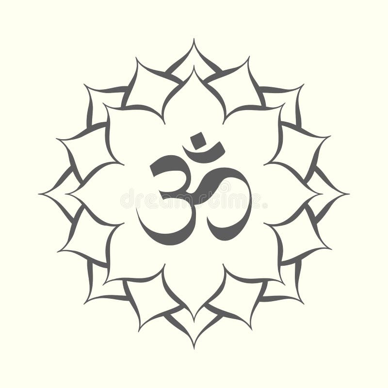 Mandala with Omkara Sign Inside Stock Vector - Illustration of ...