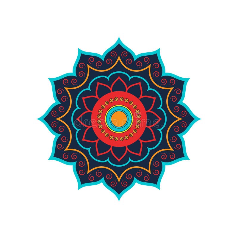 Mandala Ornament Vector Logo Icon Stock Vector - Illustration of ...