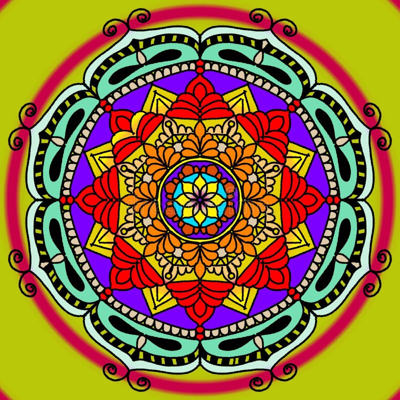 Mandala painting stock illustration. Illustration of glass - 273000973