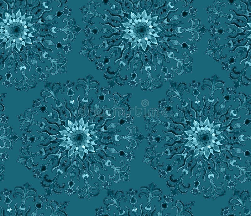 Mandala Rich of Turquoise Color Pattern Stock Illustration ...