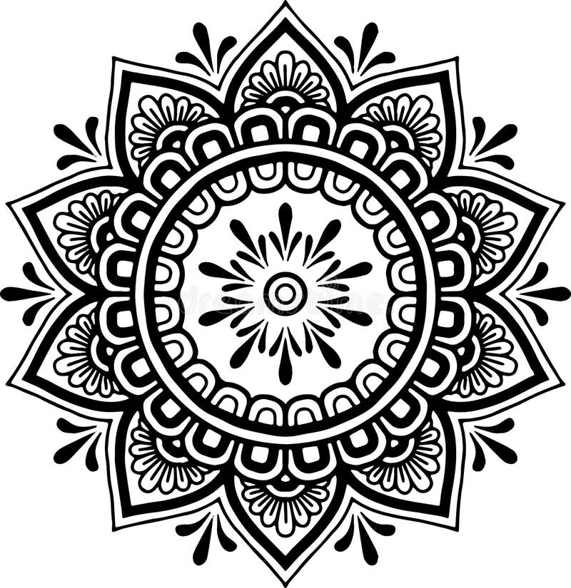 Mandala Pattern Stencil Doodles Sketch Stock Illustration ...
