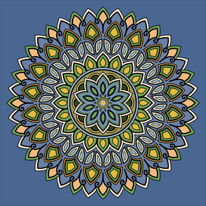 Mandala pattern color stock illustration. Illustration of card - 123330153