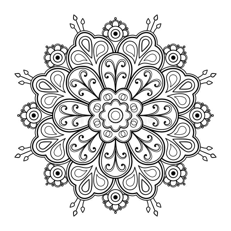 Mandala Pattern for Coloring Book. Mandala Digital Art Stencil Stock ...