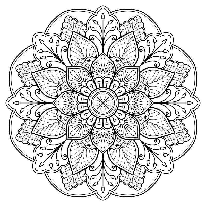 Mandala Pattern for Coloring Book. Mandala Digital Art Stencil Stock ...