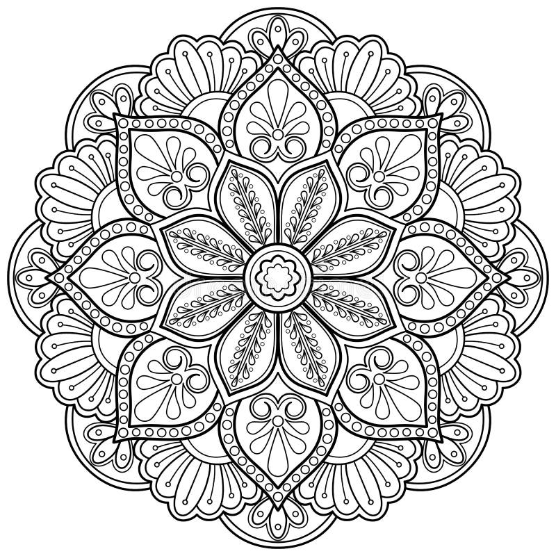 Mandala Pattern for Coloring Book. Mandala Digital Art Stencil Stock ...