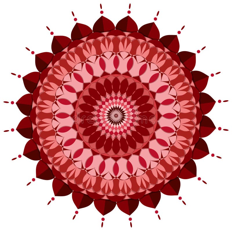 Mandala Pattern Design in Red Color Stock Illustration - Illustration ...