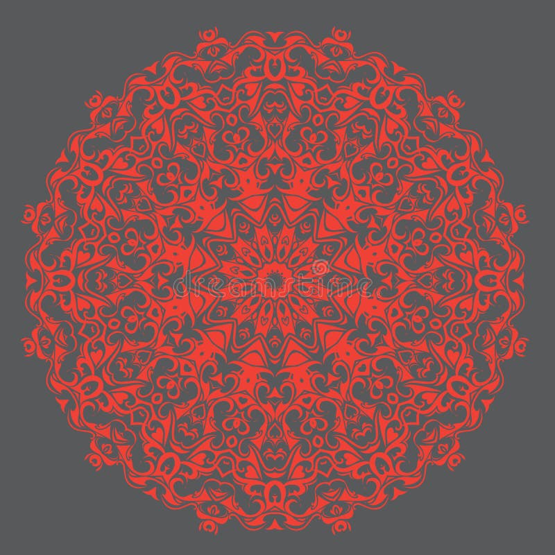 Mandala Pattern in Grey Background.Editable Color Stock Vector ...
