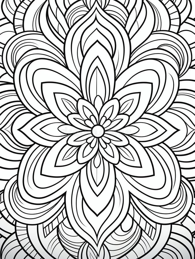 Mandala Pattern Mindful Patterns Mandala Coloring Book Page in Black ...