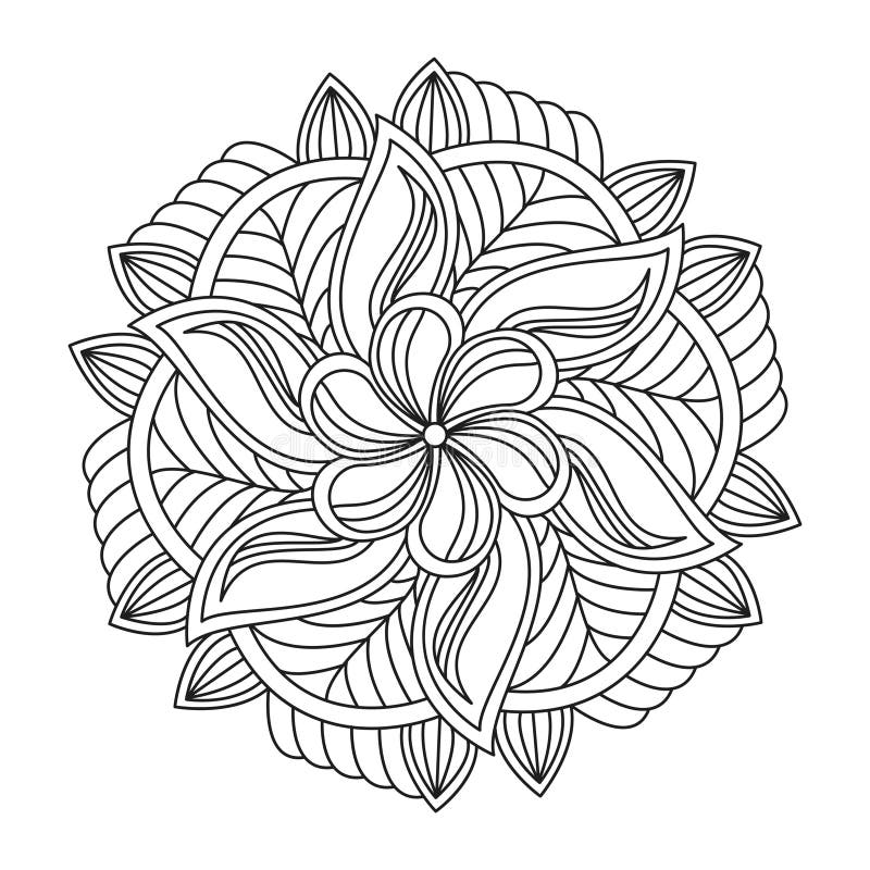 Mandala Pattern or Simple Floral Ideas Design for Coloring Book Page ...