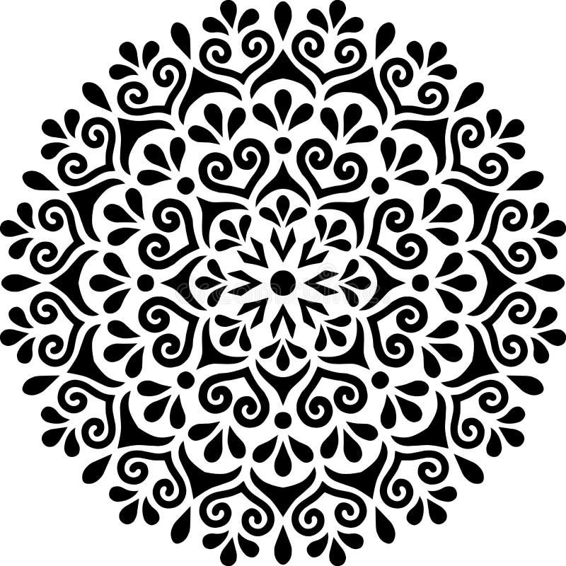 Mandala Pattern Stencil Doodles Sketch Stock Illustration ...