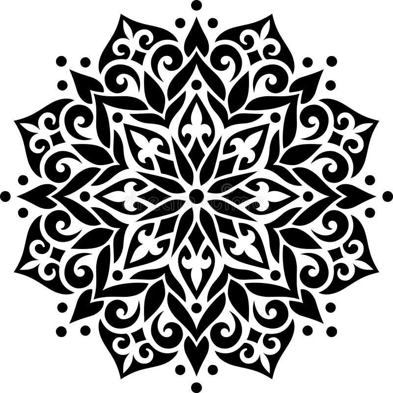 Mandala Pattern Stencil Doodles Sketch Stock Illustration ...