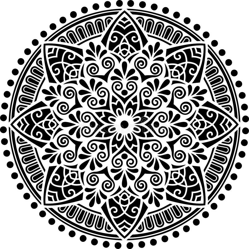 Mandala Pattern Stencil Doodles Sketch Stock Illustration ...