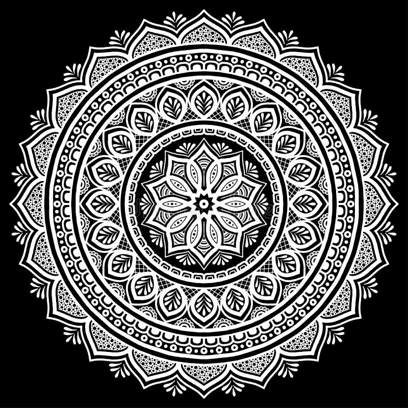 Mandala pattern white stock illustration. Illustration of mandala ...