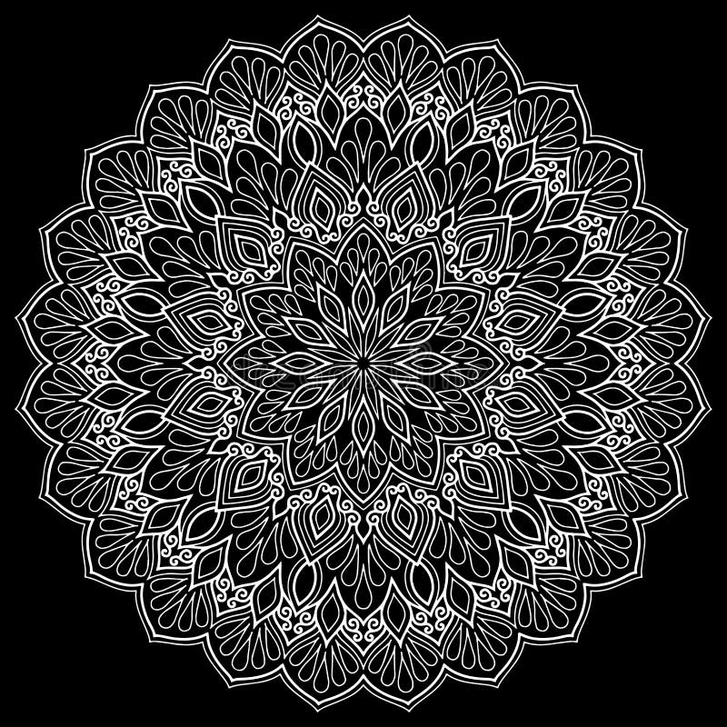 Mandala pattern white stock illustration. Illustration of abstract ...