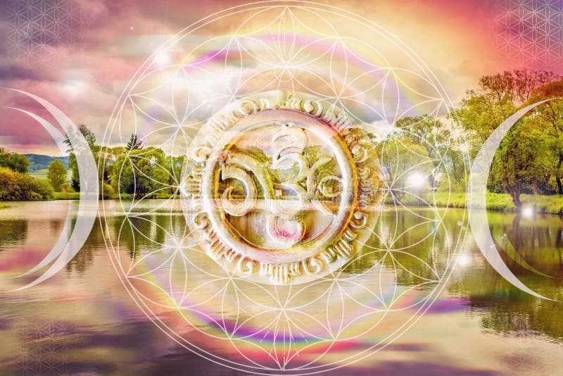 Mandala Picture with Sacred Geometry Elements Stock Illustration ...
