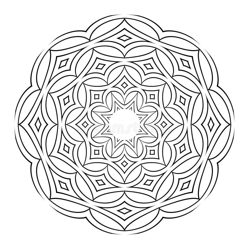 Mandala. Radial Circular Geometric Pattern Stock Vector - Illustration ... Mandala. Radial Circular Geometric Pattern Stock Vector - Illustration ...