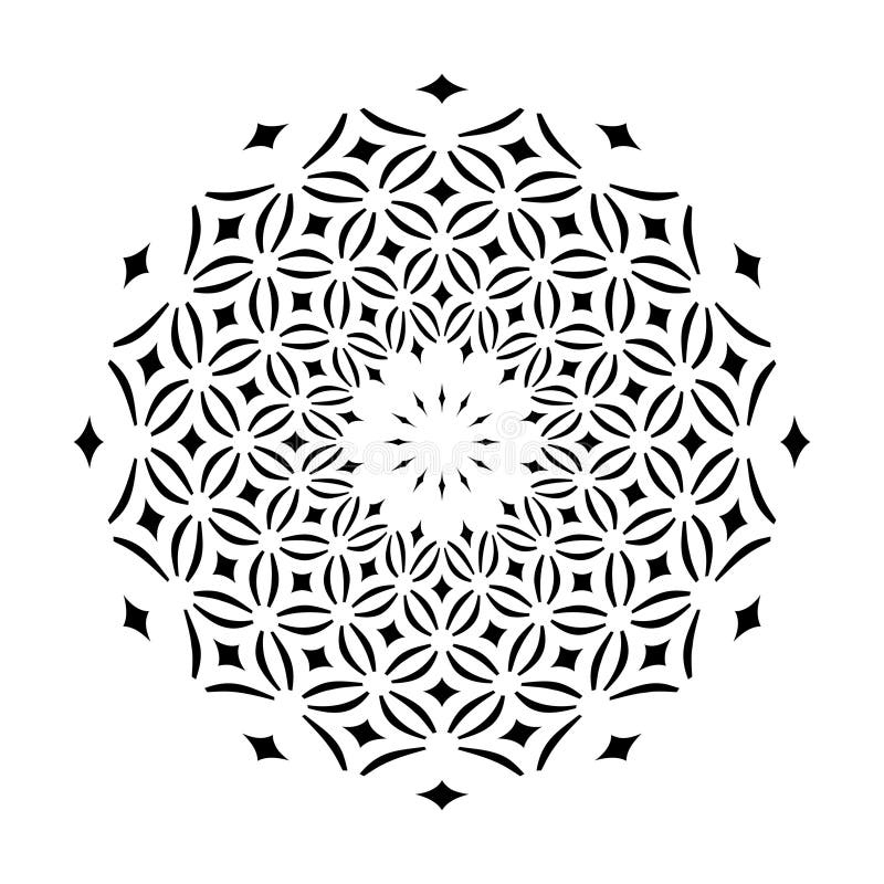 Radial Circular White Pattern on Black Background. Circle Design ...