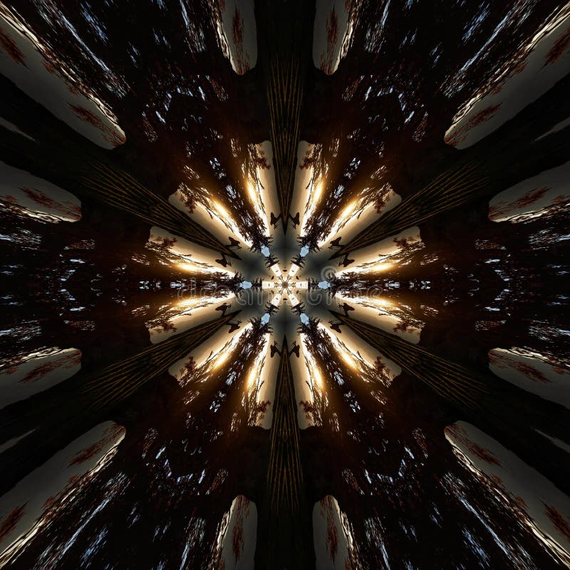 A Mandala with a Radiant Pattern of Light Beams Emerging from a Central ...