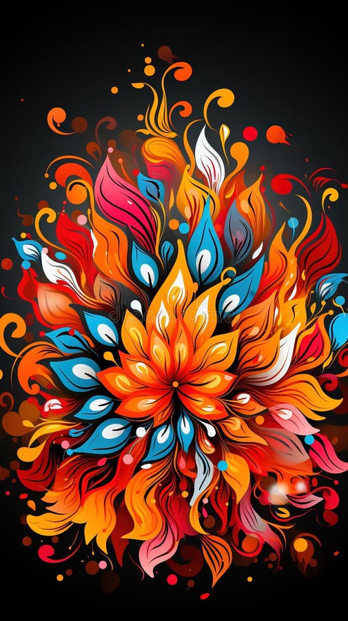 Mandala Rangoli Design for Dewali Background Wallpaper Stock ...