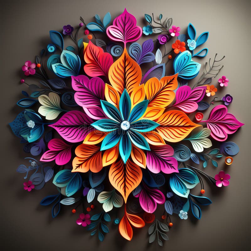 Mandala Rangoli Design for Dewali Background Wallpaper Stock ...