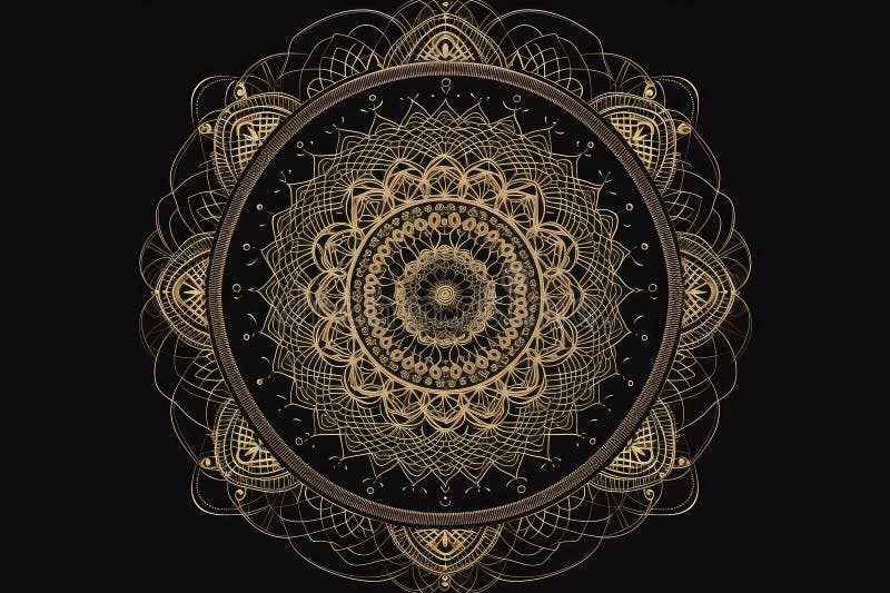 Mandala with Repeating Geometric Patterns and Sacred Geometry Stock ...