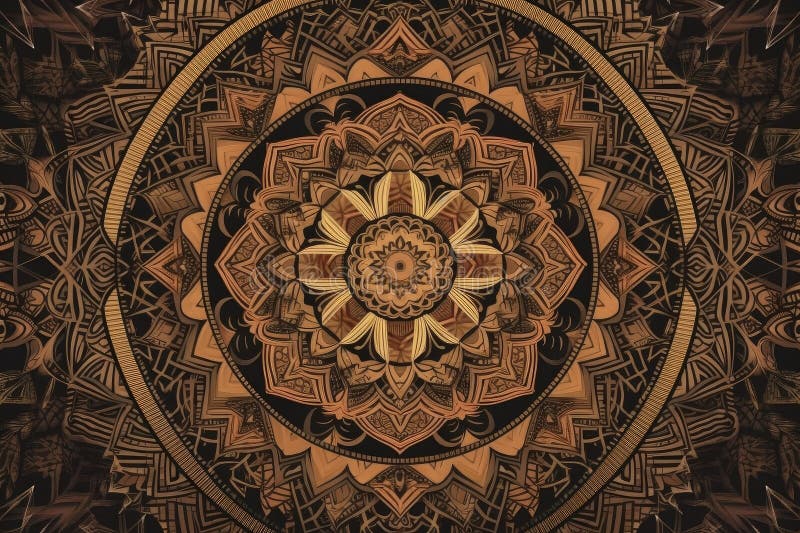 Mandala with Repeating Geometric Patterns and Sacred Geometry Stock ...