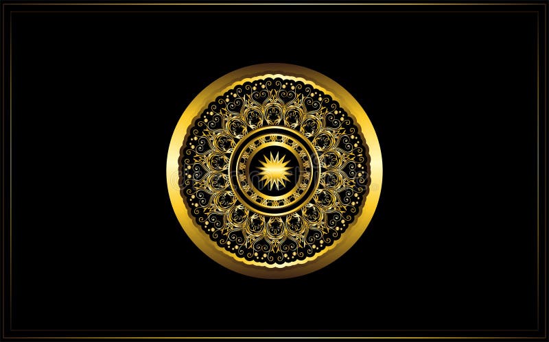 Luxury Golden Frame Mandala Ornament Stock Illustration - Illustration ...