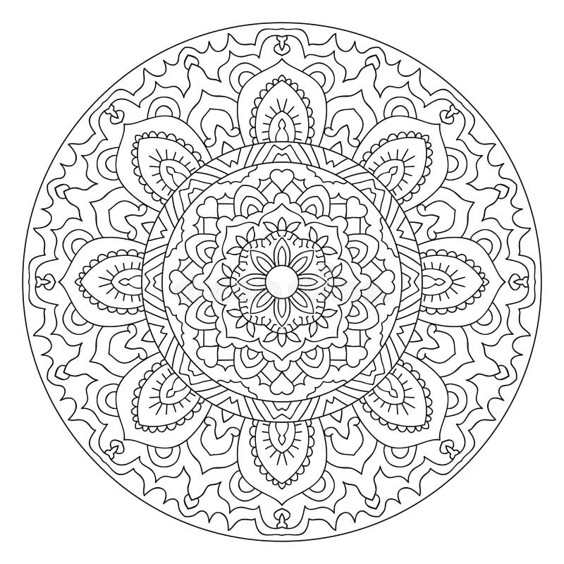 Mandala Rond D'ensemble Pour Livre De Coloriage Illustration de Vecteur ...