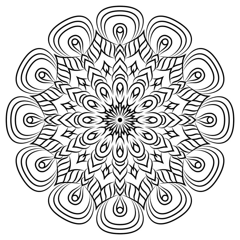 Mandala rond de vecteur illustration de vecteur. Illustration du ...