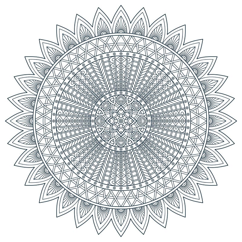 Mandala rond de vecteur illustration de vecteur. Illustration du henné ...