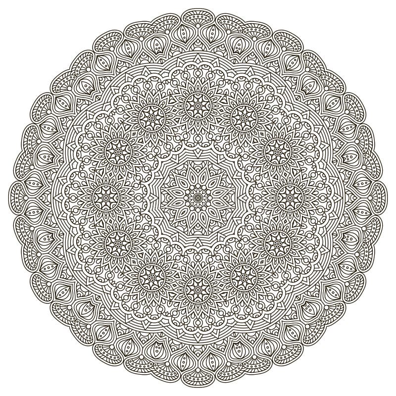 Mandala rond de vecteur illustration de vecteur. Illustration du ...