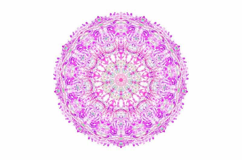 Mandala Rosa/morada Sobre Fondo Blanco Stock de ilustración ...
