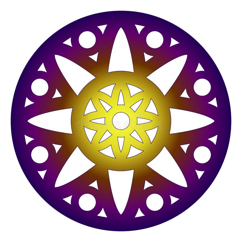 Mandala Rosette Round Design Stock Illustration - Illustration of ...