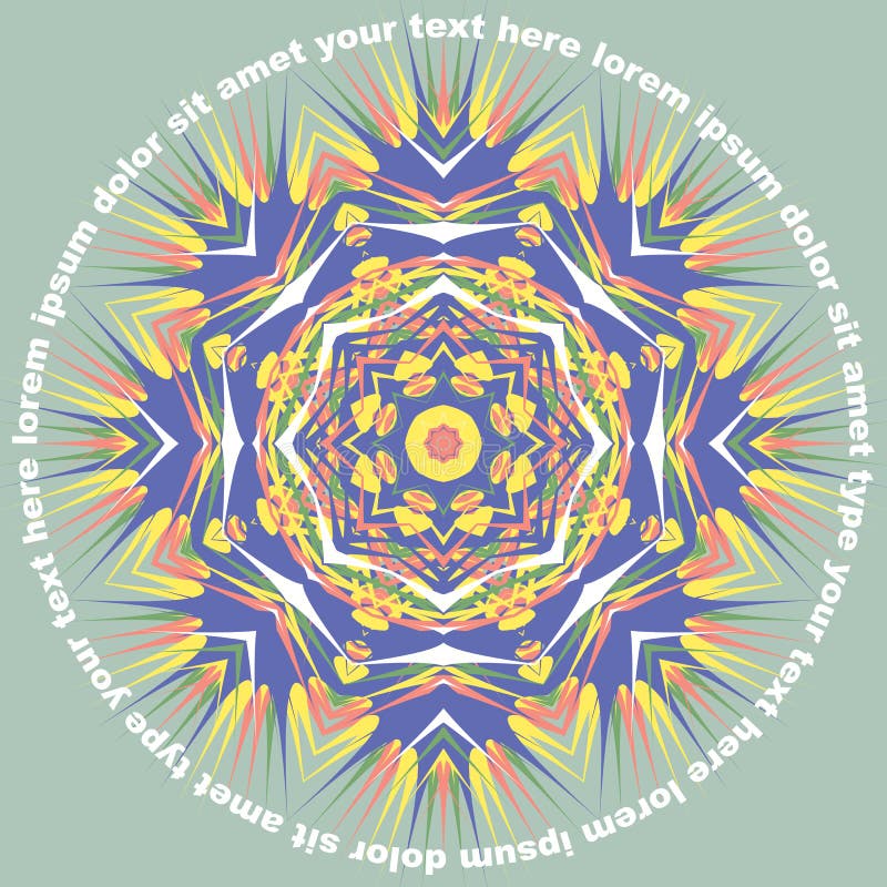 Mandala Round Pattern with Text Vector Stock Vector - Illustration of ...