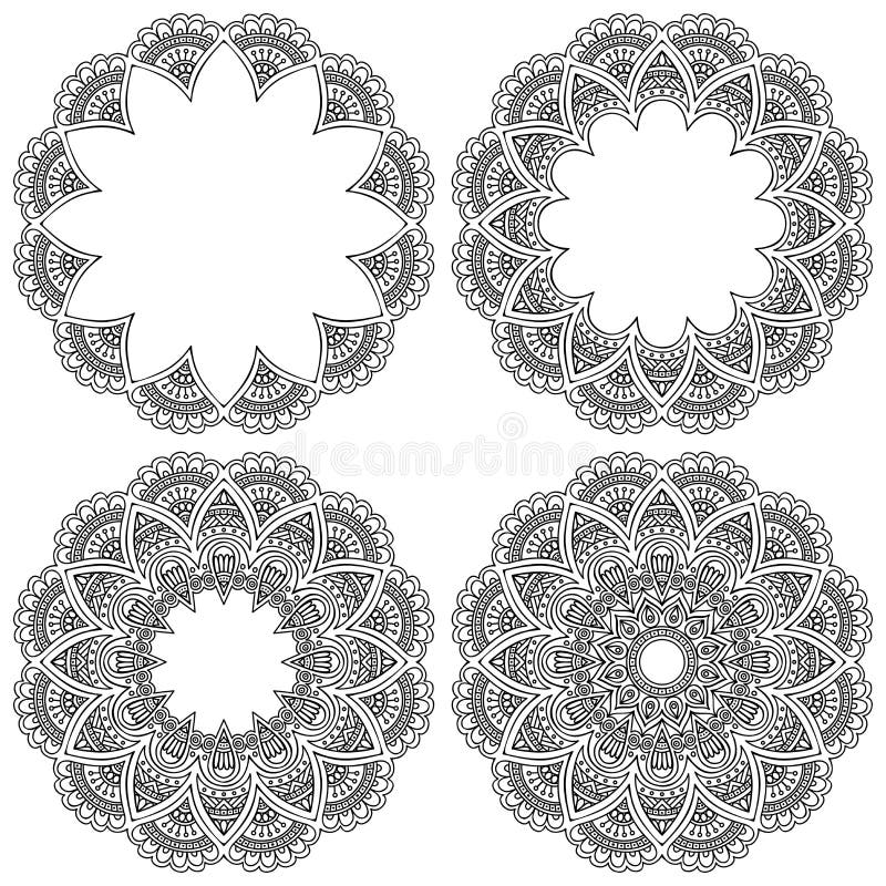 Mandala Rundes Verzierungs-Muster Stock Abbildung - Illustration von ...