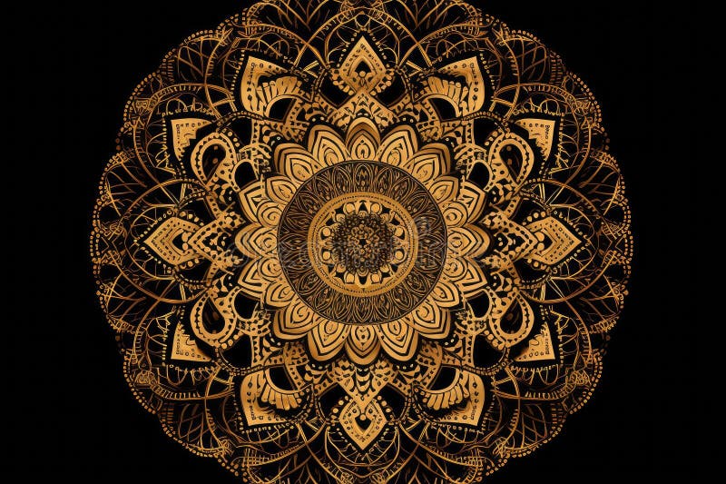 Mandala with Sacred Geometry and Floral Patterns Stock Illustration ...
