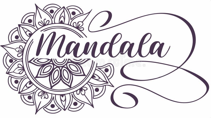 Mandala Script Design, Decorative and Calligraphic Art Vector Design ...
