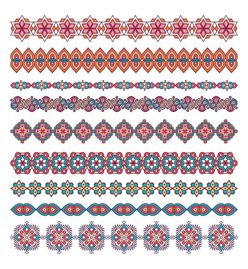 Mandala Seamless Pattern Borders,strips Background. Stock Vector ...