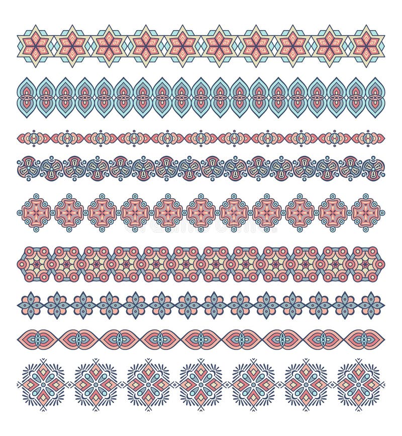 Mandala Seamless Pattern Borders,strips Background. Stock Vector ...