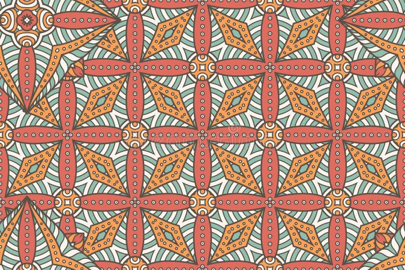 Mandala Seamless Pattern. Indian Elements Stock Vector - Illustration ...