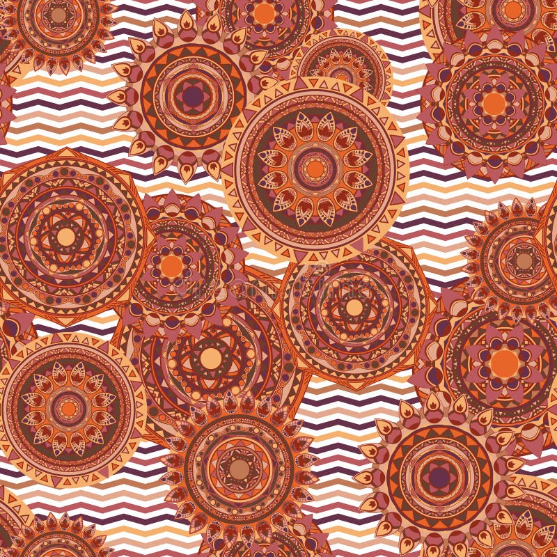 Mandala Seamless Vector Patterns Stock Vector - Illustration of henna ...
