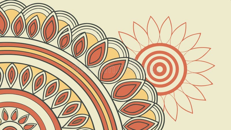 Mandala Segment with Dynamic Swirling Lines Resembling Sun Rays Vector ...