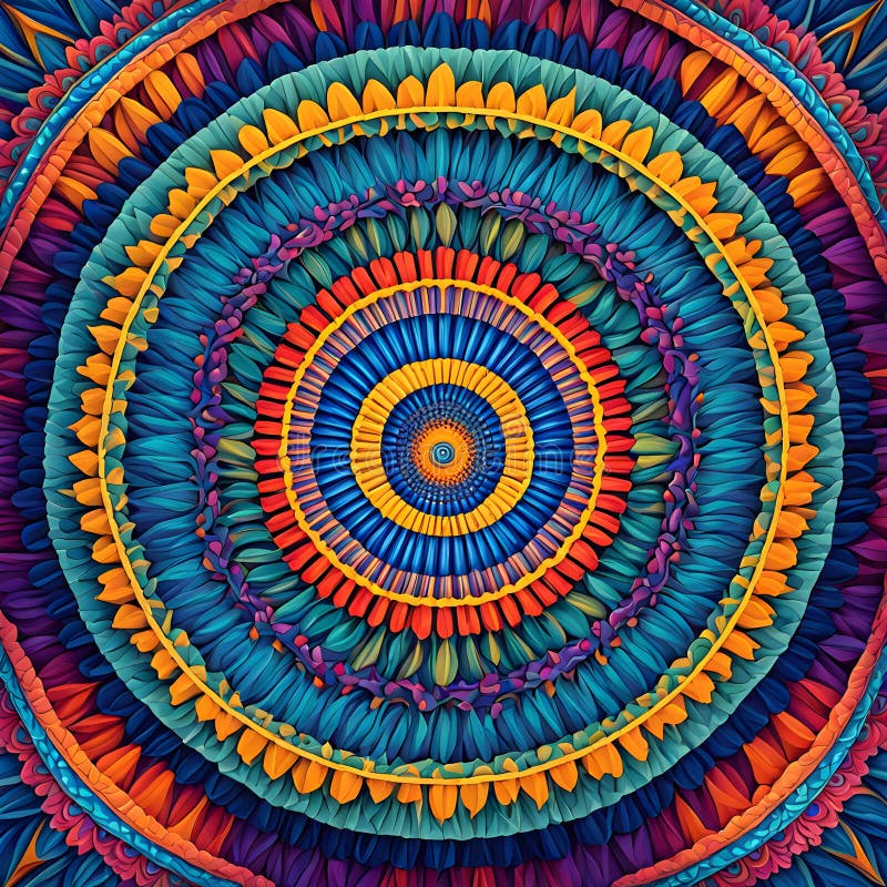 Mandala with Shifting Geometric Patterns and Vibrant Pastel Colors ...