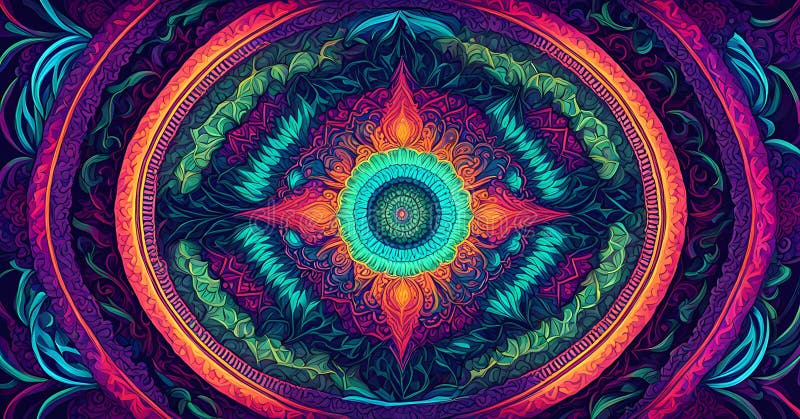 Mandala with Shifting Geometric Patterns and Vibrant Pastel Colors ...