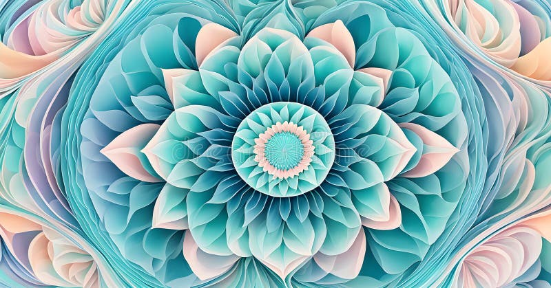 Mandala with Shifting Geometric Patterns and Vibrant Pastel Colors ...