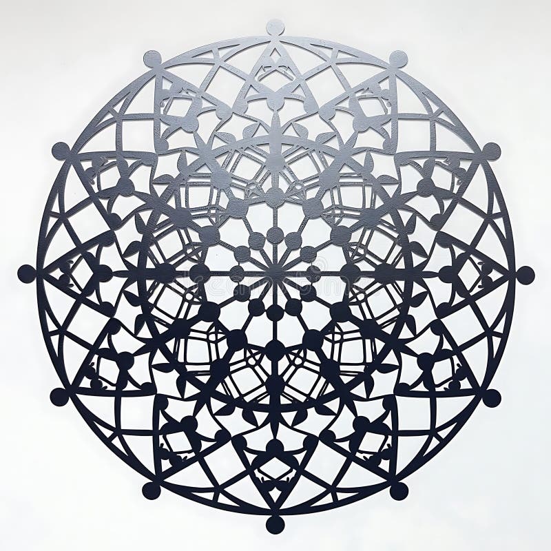 Mandala Silhouette with Interlocking Geometric Shapes and Nature Themes ...