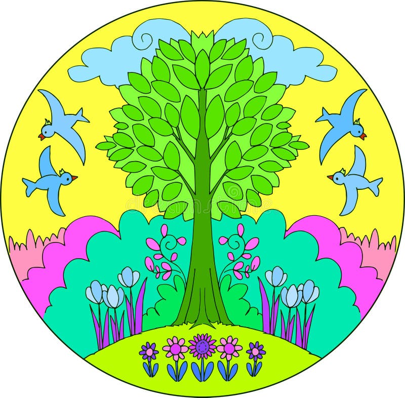 Spring - bw illustration stock vector. Illustration of spring - 5779721