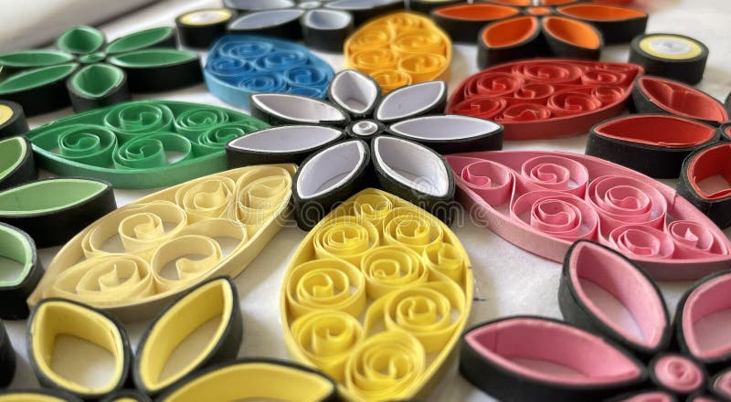 Mandala Style Quilled Flower Pattern Stock Photo - Image of closeup ...
