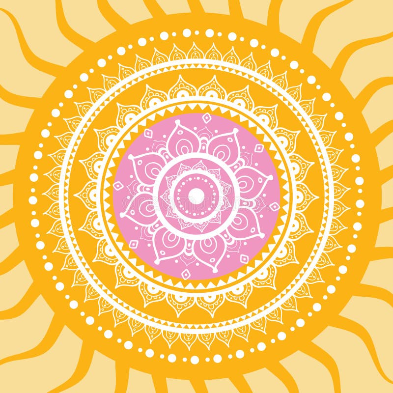 Mandala. Sun pattern. stock vector. Illustration of flower - 49159557